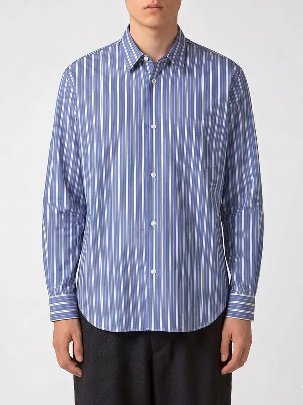 Junya Watanabe Relaxed Fit Patchwork Cotton Shirt With Spread Collar