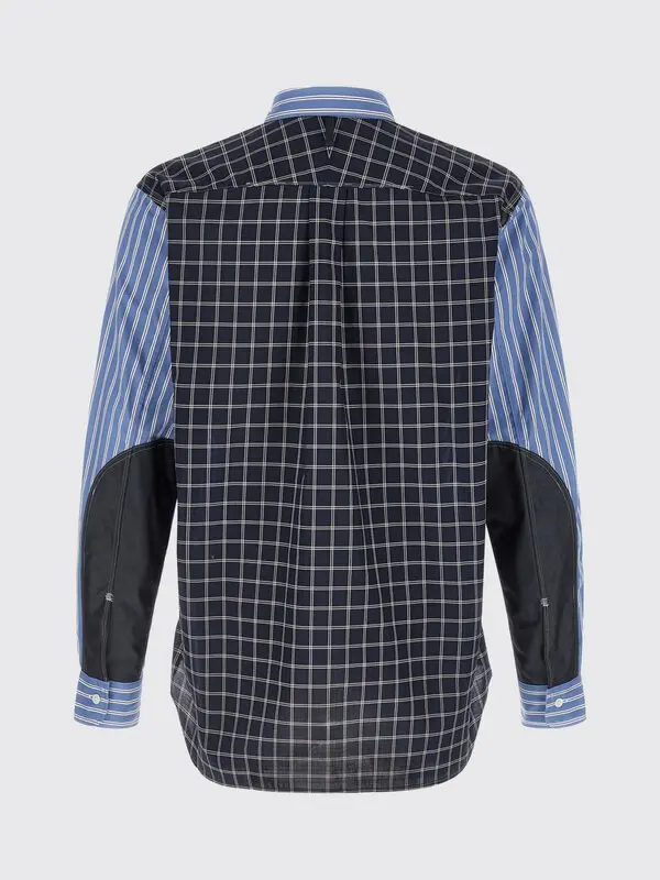 Junya Watanabe Relaxed Fit Patchwork Cotton Shirt With Spread Collar