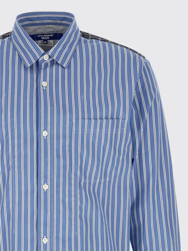 Junya Watanabe Relaxed Fit Patchwork Cotton Shirt With Spread Collar