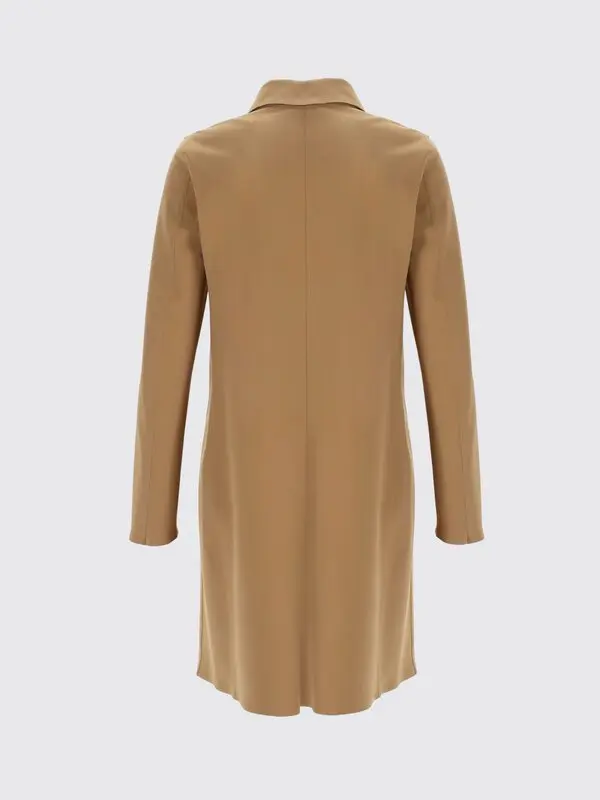 Herno Knee-length Single-breasted Coat In Stretch Technical Fabric - Beige