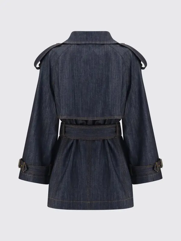 Burberry Short Double-breasted Denim Trench Coat