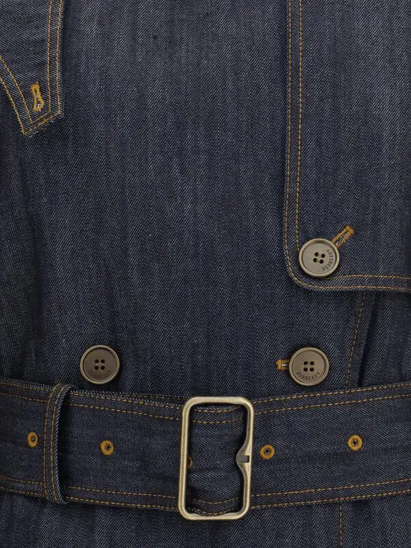 Burberry Short Double-breasted Denim Trench Coat