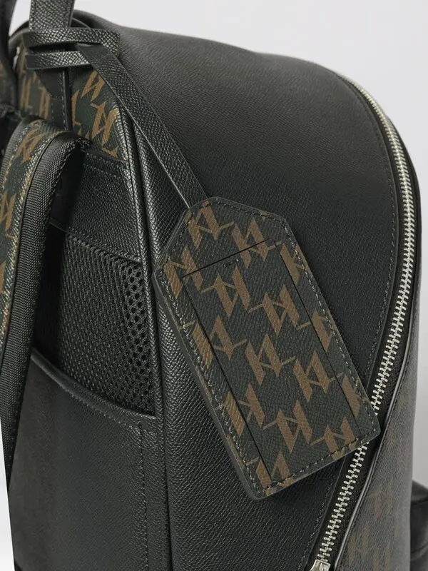 Karl Lagerfeld Monogrammed Leather Backpack