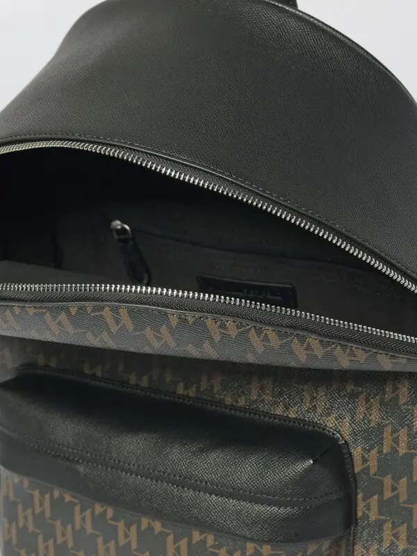 Karl Lagerfeld Monogrammed Leather Backpack