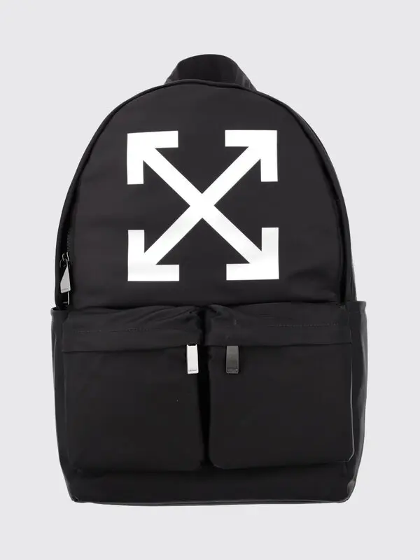 Off-White Full Arrow Nylon Backpack With Logo Straps And Arrow Print