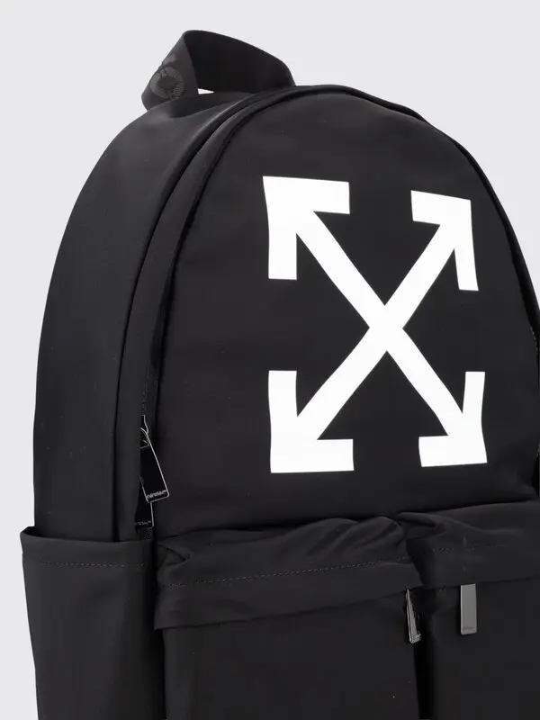 Off-White Full Arrow Nylon Backpack With Logo Straps And Arrow Print