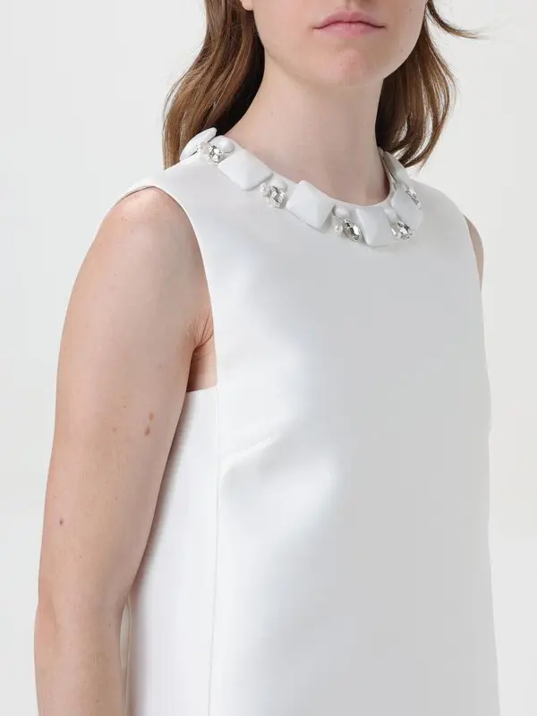 Versace Embellished Neckline Sleeveless Mini Dress