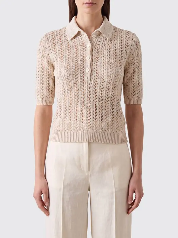 Eleventy Slim Fit Knit Polo Shirt In Cotton And Linen Blend