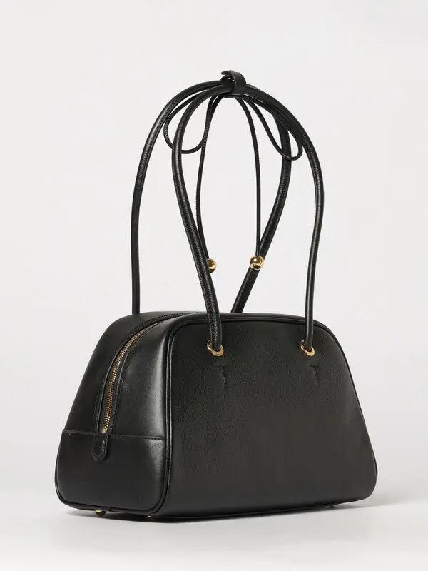 Furla Poppy Handbag In Full-grain Leather With Double Handles And Zip - Black