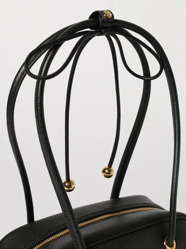 Furla Poppy Handbag In Full-grain Leather With Double Handles And Zip - Black