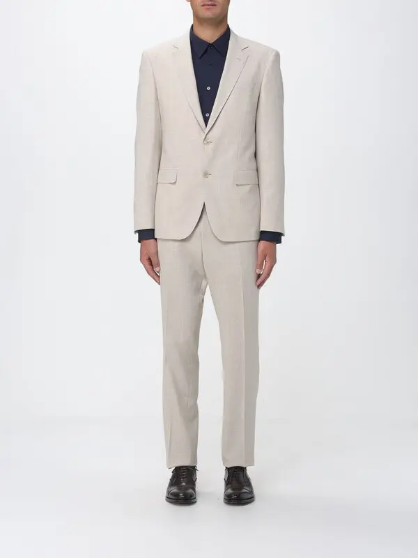 BOSS Single Breasted Suit In Virgin Wool Blend - Beige