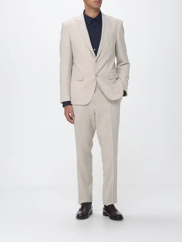 BOSS Single Breasted Suit In Virgin Wool Blend - Beige