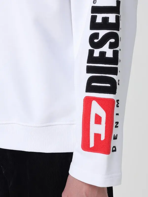 DIESEL® Cotton Crewneck Sweatshirt With Contrast Logo