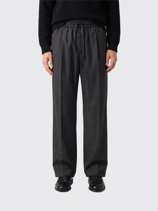 Fear Of God Wide-leg Virgin Wool Trousers With Drawstring Waist - Grey