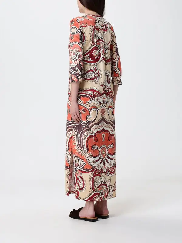 Malìparmi Ethnic Print V-neck Midi Tunic