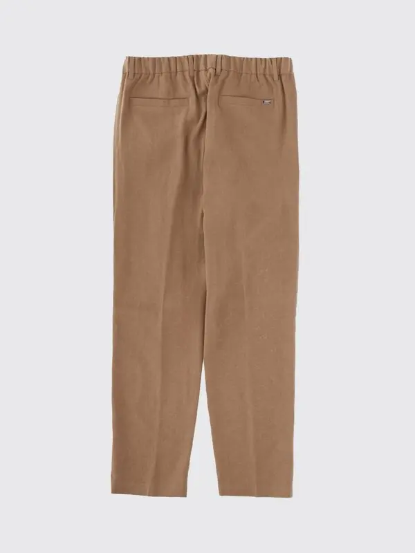 Herno Linen Chino Pants With Pleats And Rear Welt Pockets - Brown