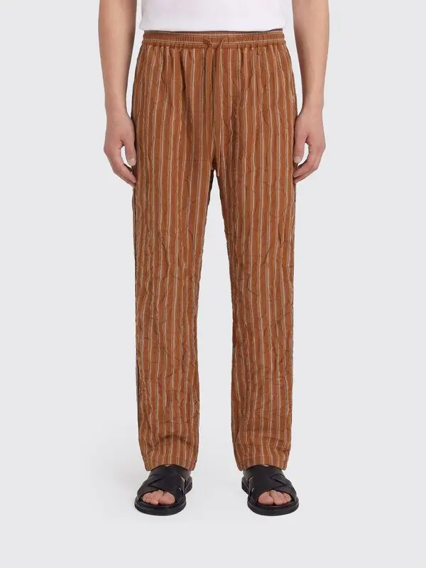 Dolce & Gabbana Striped Silk Blend Trousers With Drawstring