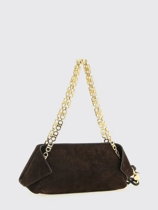 FERRAGAMO Crocodile Print Suede Bag