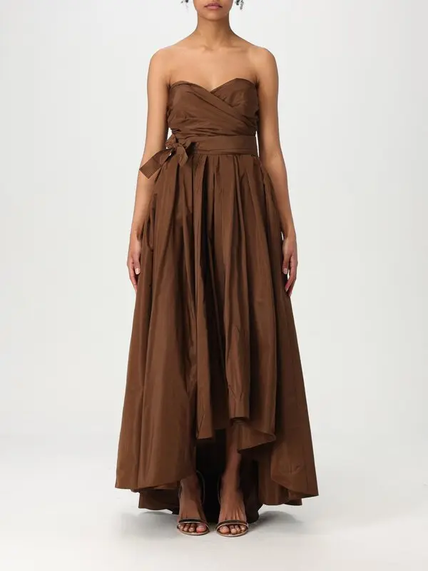Pinko Strapless Bow Detailed High-low Maxi Dress