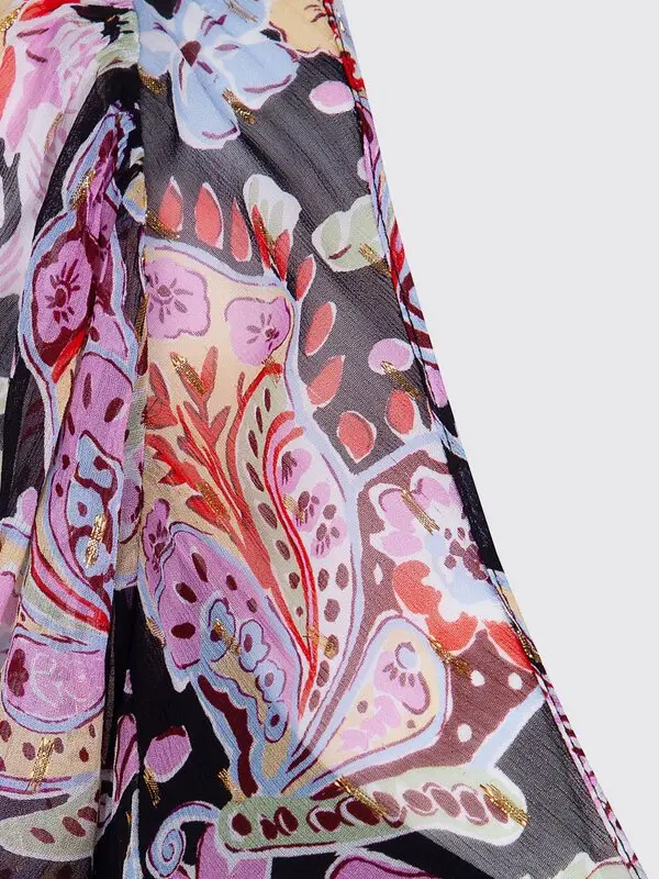 Rixo Printed Viscose Long Dress