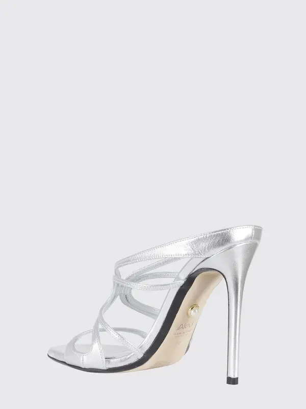 ALEVI MILANO Laminated Leather High-heeled Stiletto Mules