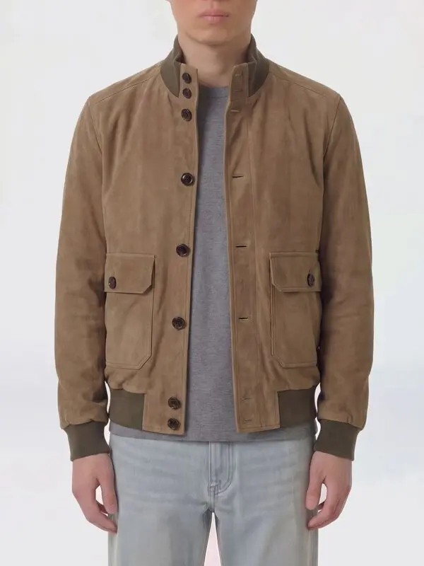 MOORER Suede Bomber Jacket