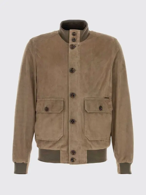 MOORER Suede Bomber Jacket