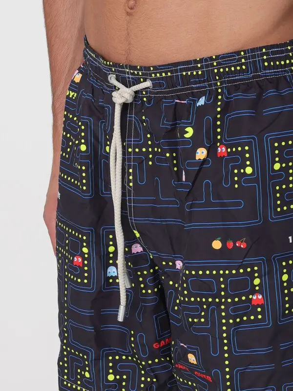 MC2 SAINT BARTH Graphic Print Polyester Swim Shorts - Black