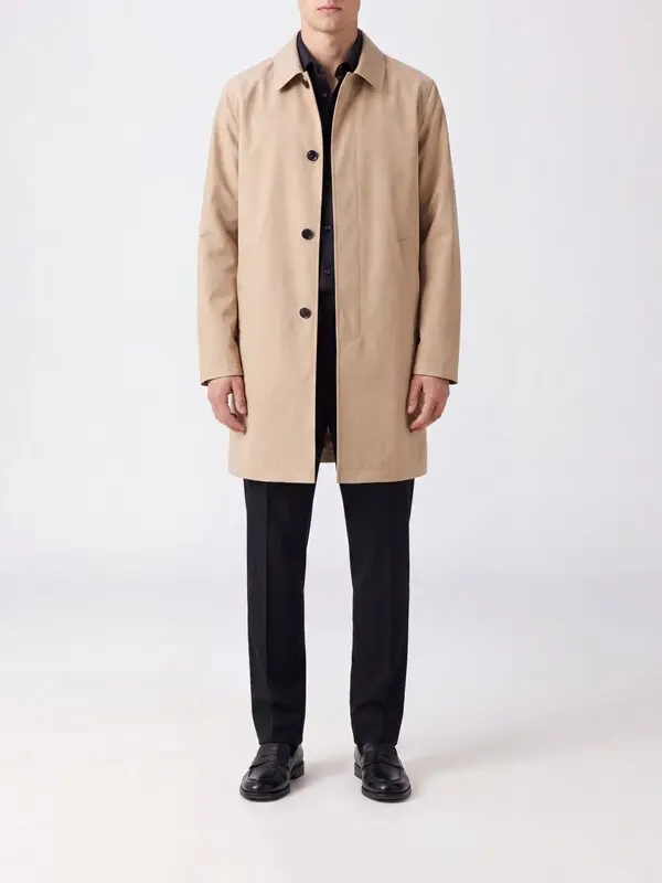 Herno Knee-length Technical Fabric Raincoat With Classic Collar