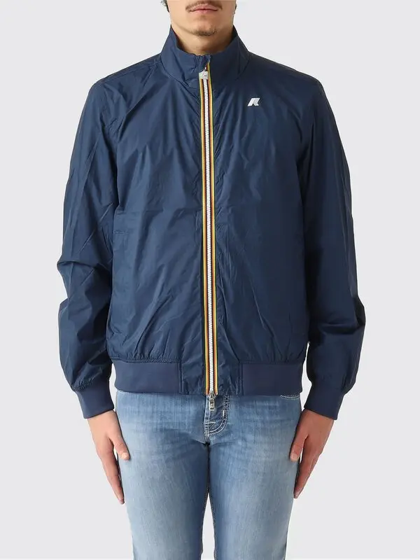 K-WAY Arsene Plus.2 Nylon Bomber Jacket With Logo - Blue