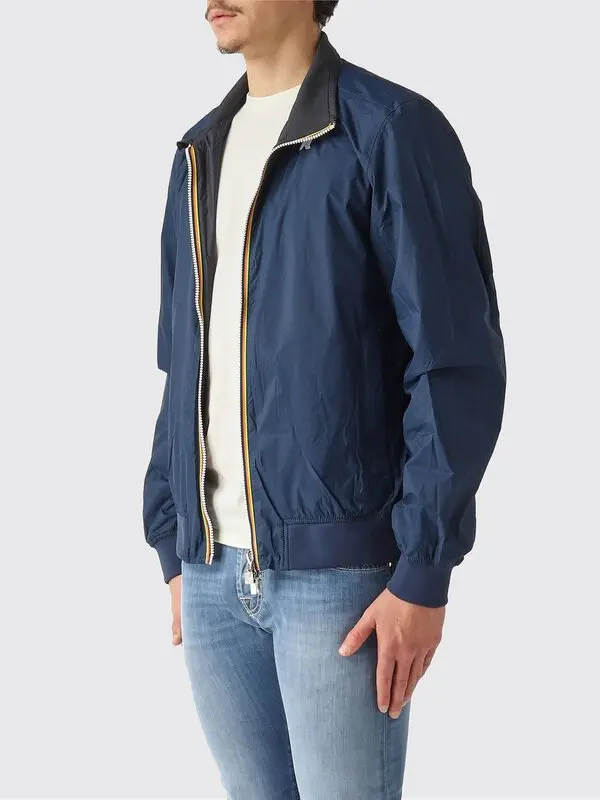 K-WAY Arsene Plus.2 Nylon Bomber Jacket With Logo - Blue