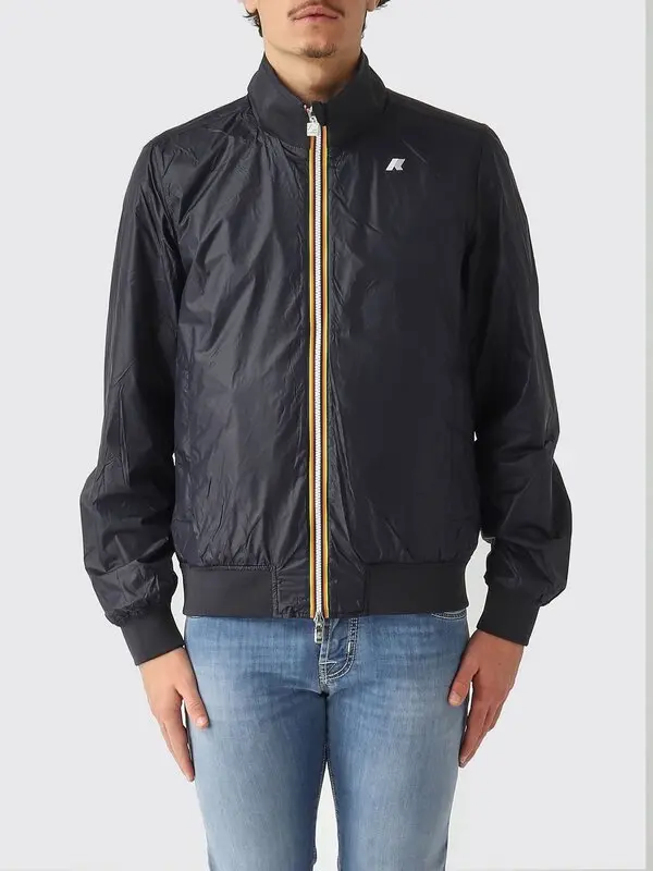 K-WAY Arsene Plus.2 Nylon Bomber Jacket With Logo - Blue