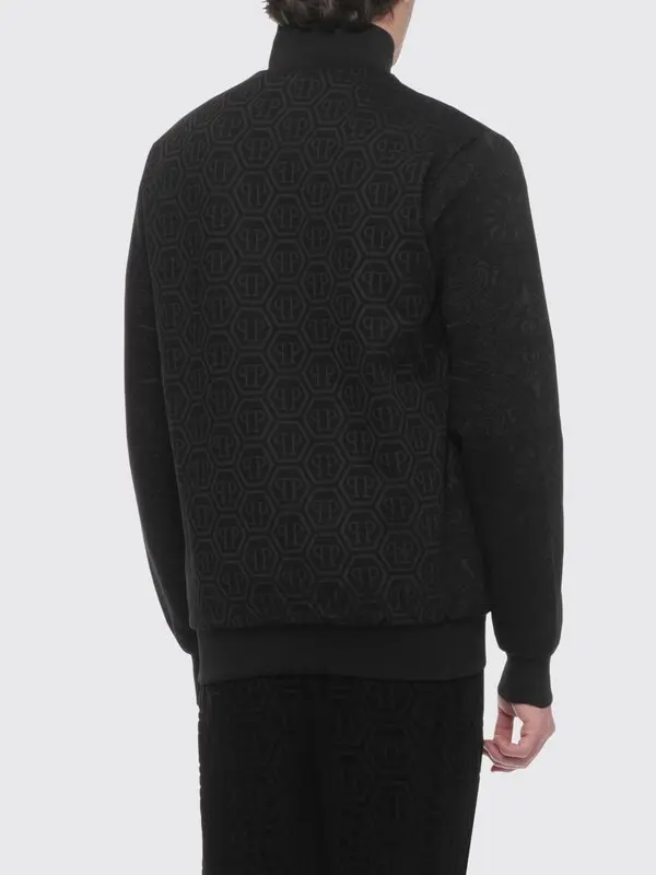 Philipp Plein Monogram Cotton Blend Zip-up Sweatshirt