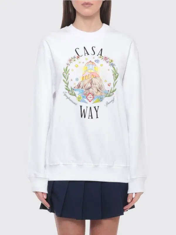 Casablanca Printed Cotton Crewneck Sweatshirt