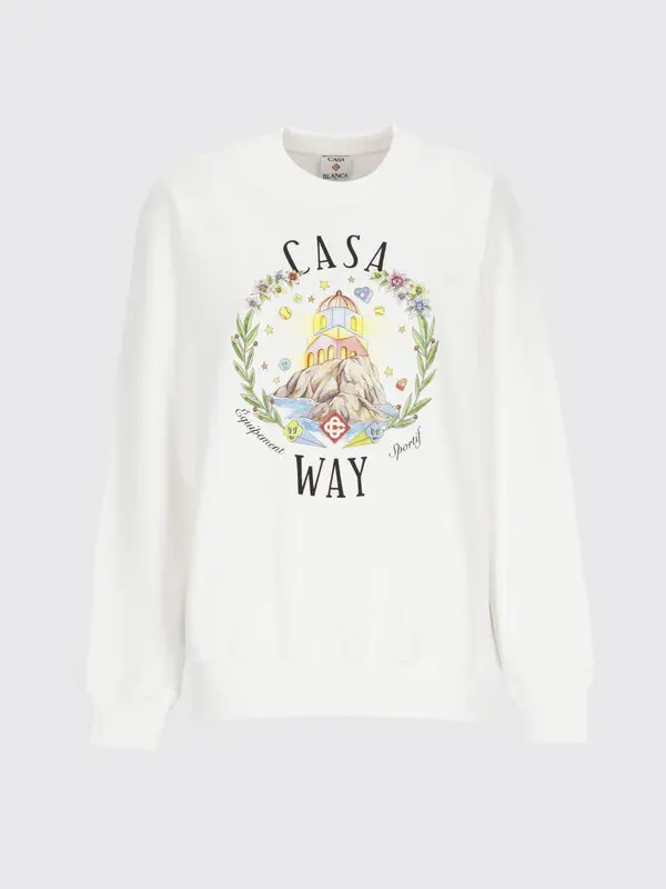 Casablanca Printed Cotton Crewneck Sweatshirt