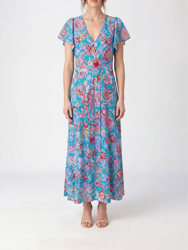 Rixo Floral Print Silk Midi Dress