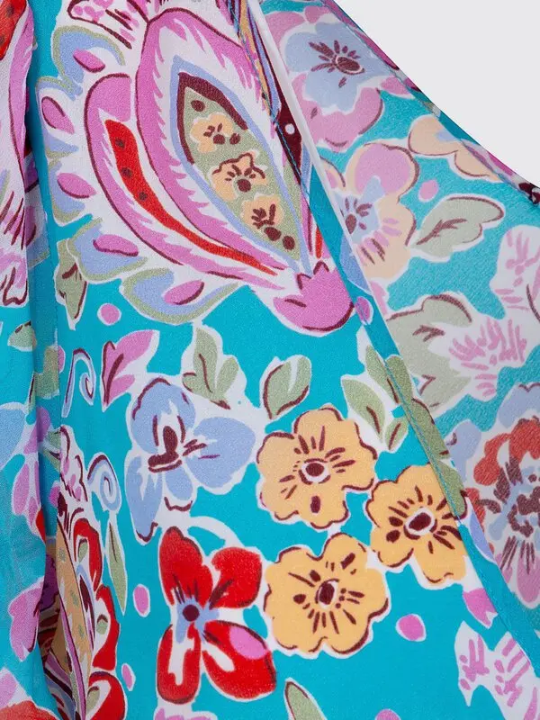 Rixo Floral Print Silk Midi Dress