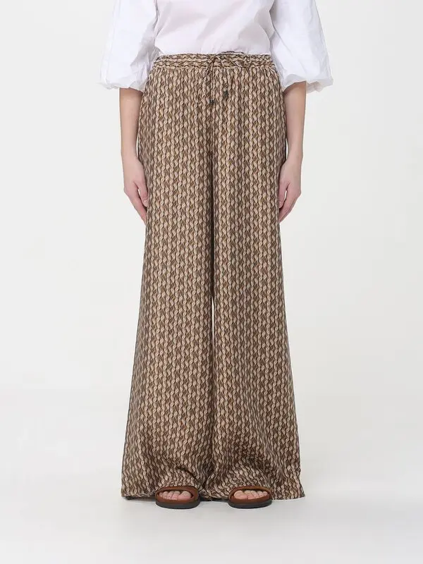 Max Mara Printed Silk Palazzo Trousers