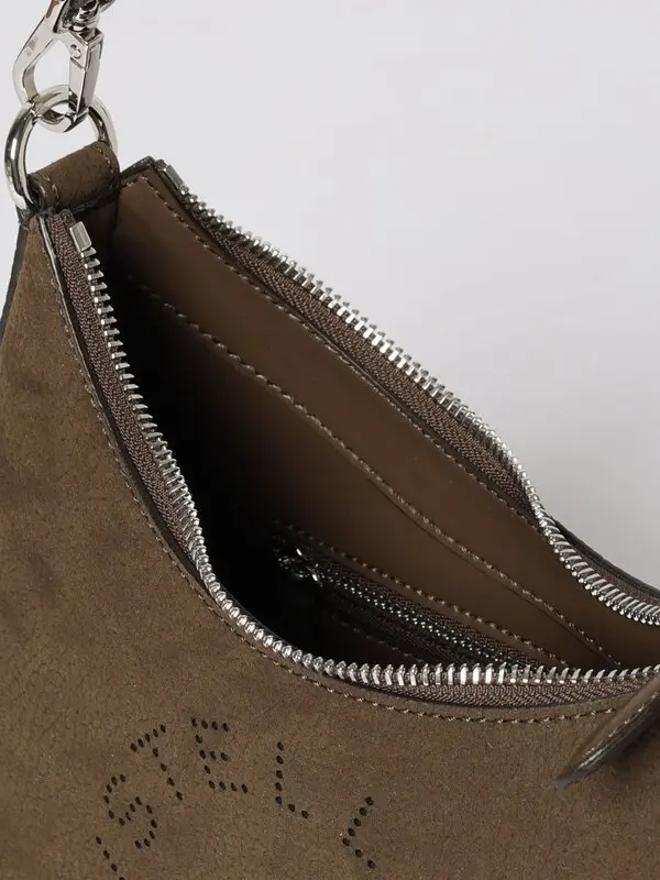 Stella McCartney Logo Perforated Shoulder Bag - Brown