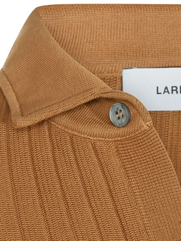 LARDINI Cotton Polo Cardigan