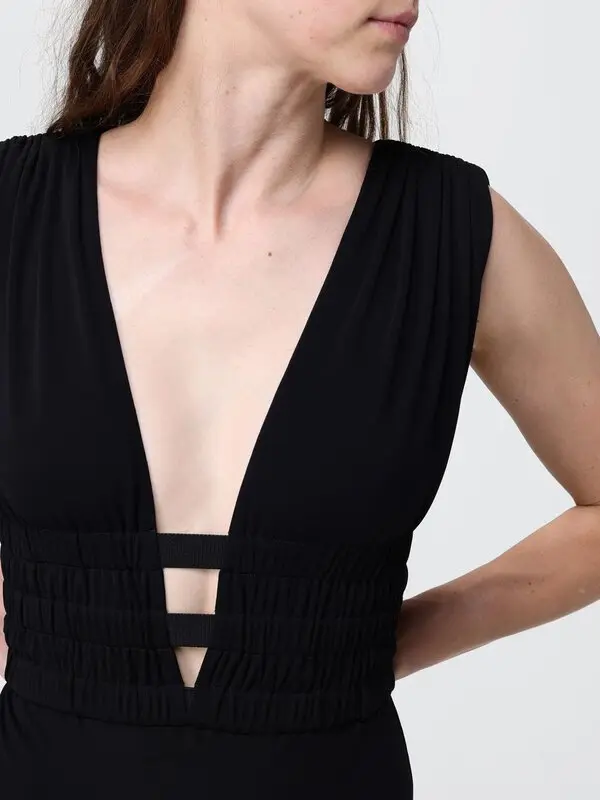 Alaïa Viscose V-neck Slim-fit Cut-out Top With Strap Detailing