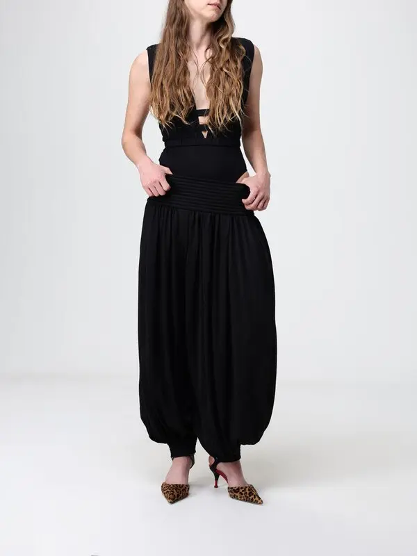 Alaïa Viscose V-neck Slim-fit Cut-out Top With Strap Detailing