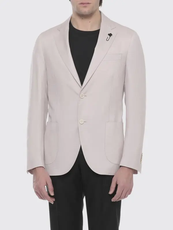 LARDINI Single-breasted Blazer In Virgin Wool And Silk