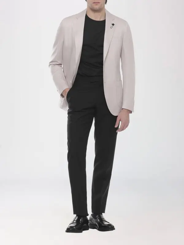 LARDINI Single-breasted Blazer In Virgin Wool And Silk