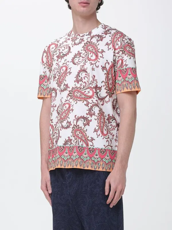 Etro Crew-neck Cotton T-shirt With Paisley Print