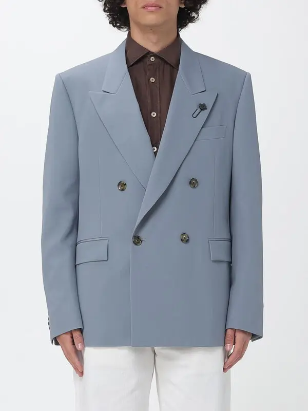 LARDINI Double-breasted Virgin Wool Blazer