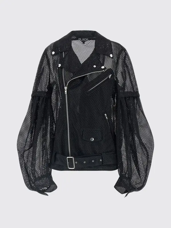 Comme Des Garçons Mesh Biker Jacket With Dramatic Sleeves