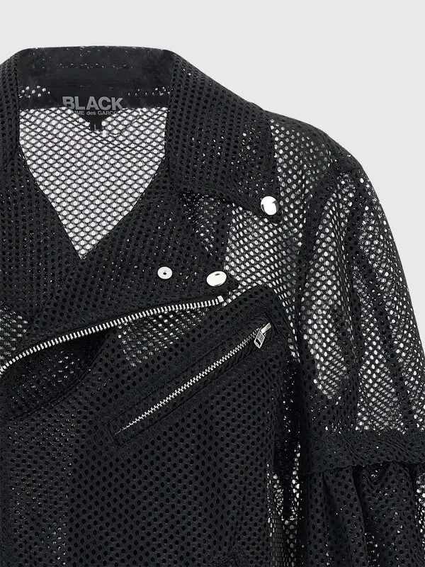 Comme Des Garçons Mesh Biker Jacket With Dramatic Sleeves
