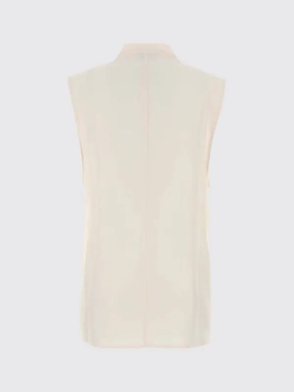 Le Kasha Sleeveless Silk Shirt With Mandarin Collar - Cream
