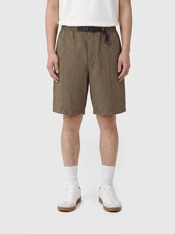 Comme Des Garçons Gingham Linen Blend Shorts With Drawstring